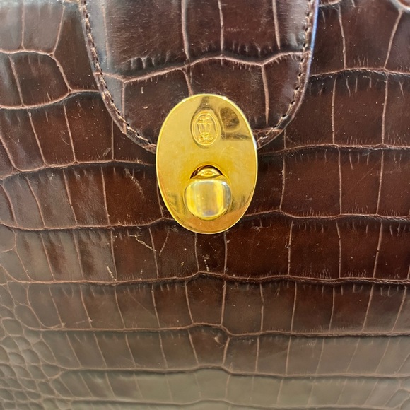 Lladro | Bags | Lladro Leather Embossed Shoulder Bag | Poshmark